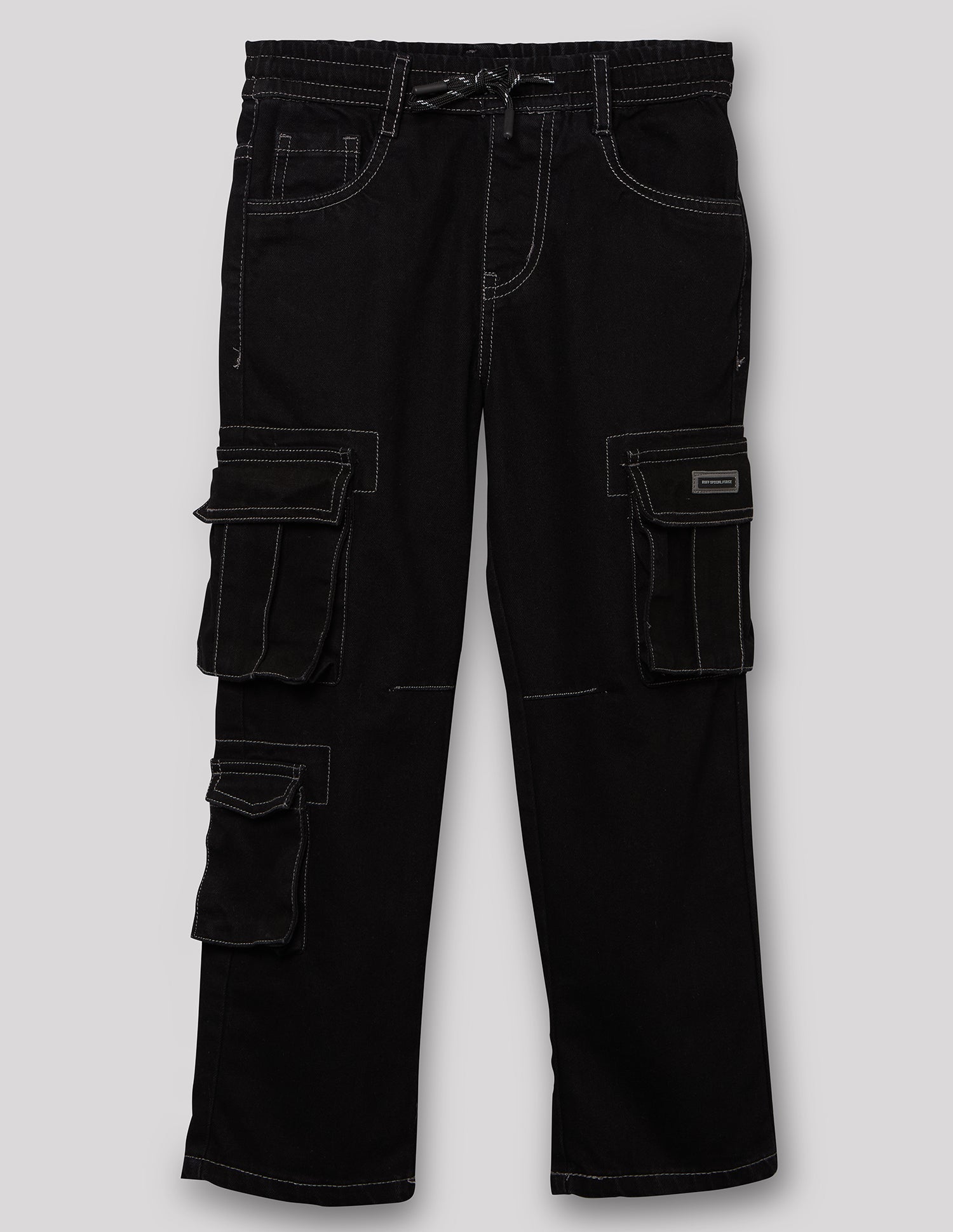 Shop Baggy Fit Black Cargo Denim Jeans Online in India