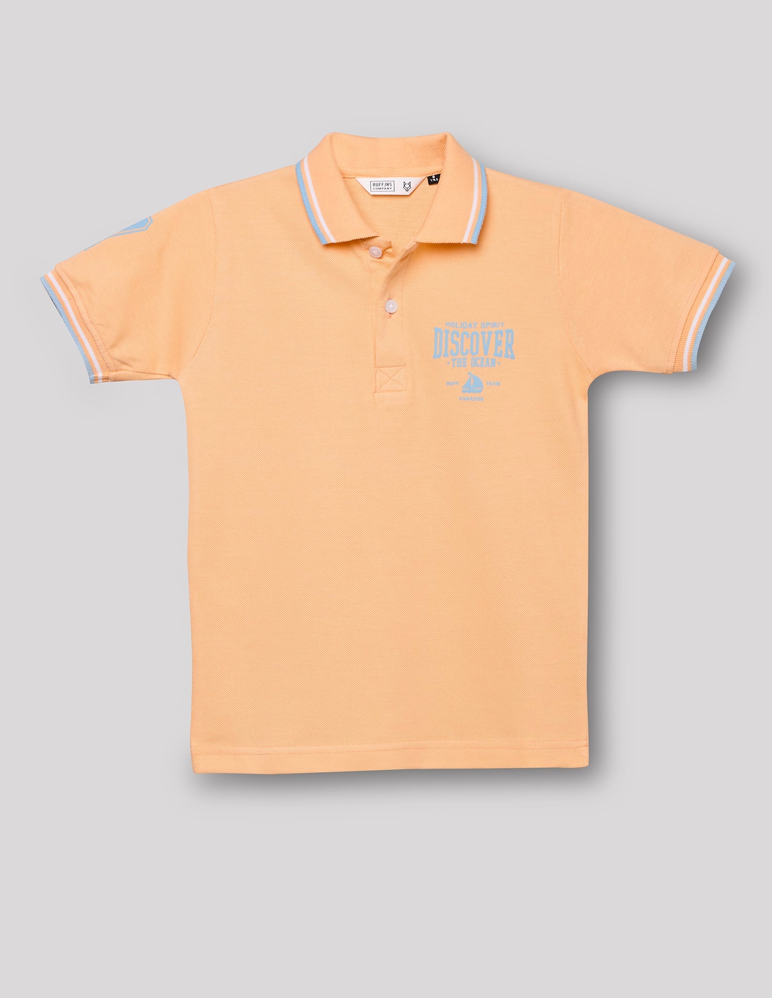Buy Peach Placement Print Polo T-Shirt for Boys online at RUFF