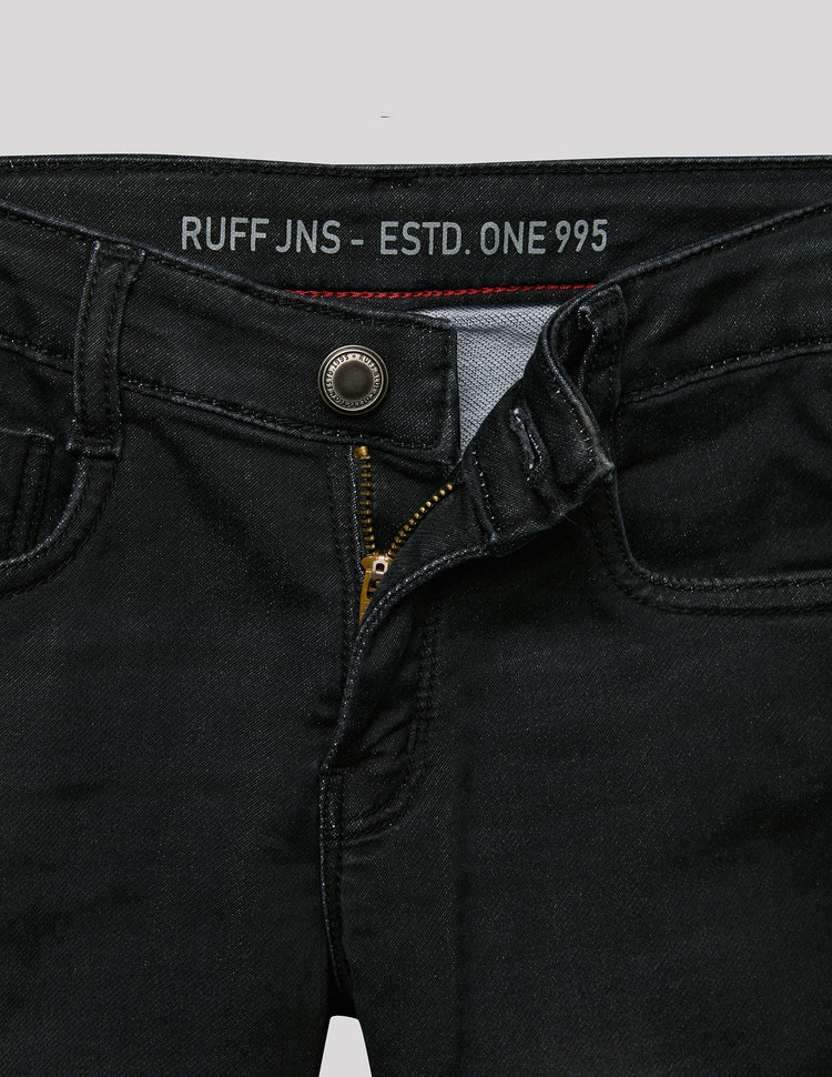 Buy Black Washed Straight Fit Denim Jeans for Boys online at RUFF
