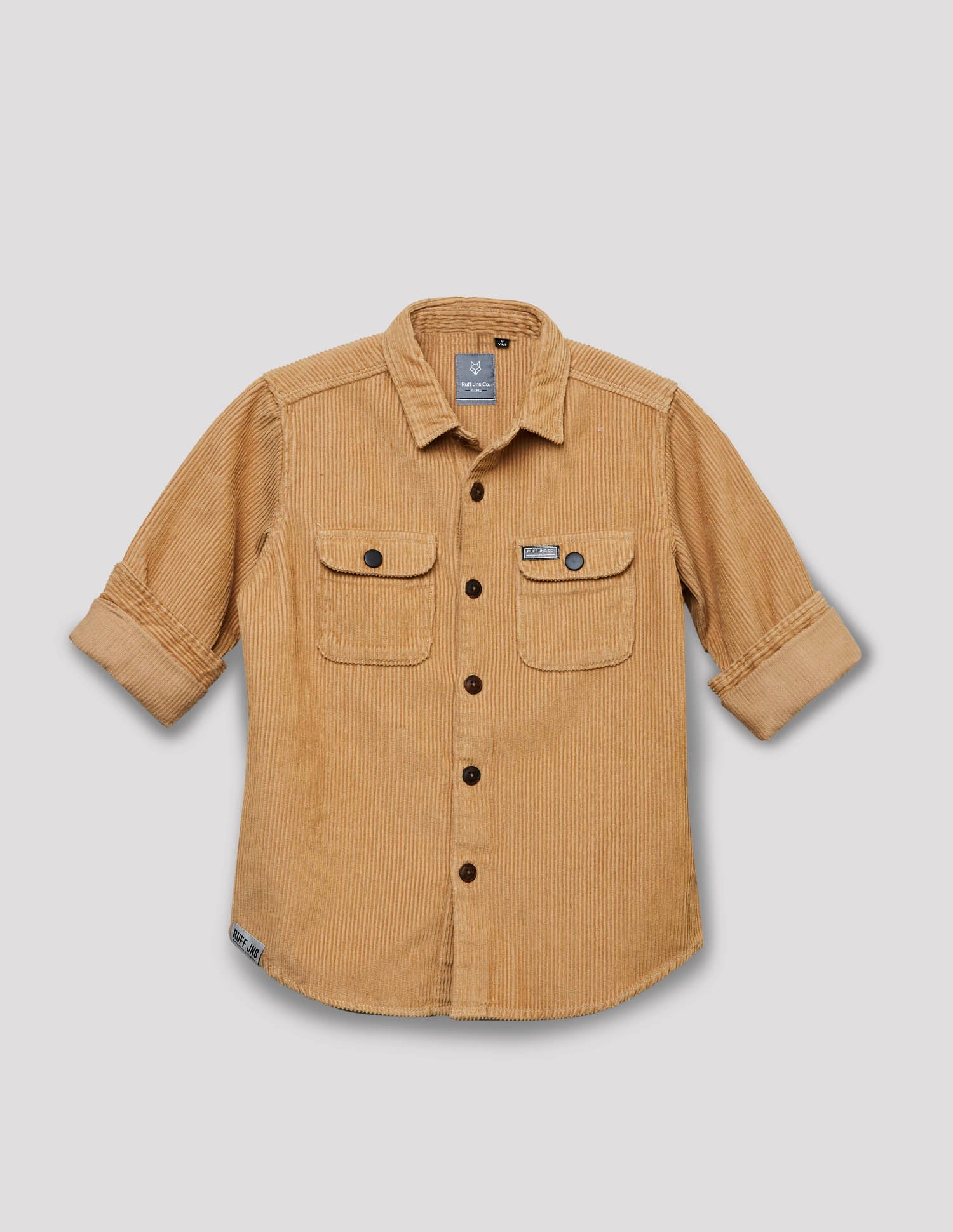 Buy Khakhi Solid Regular Collar Shirt for Boys online at RUFF