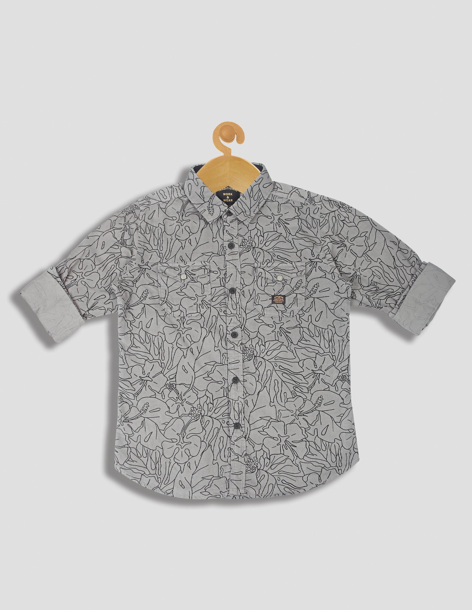 Buy Grey Ruff Fashion Printed Corduroy Shirt Online